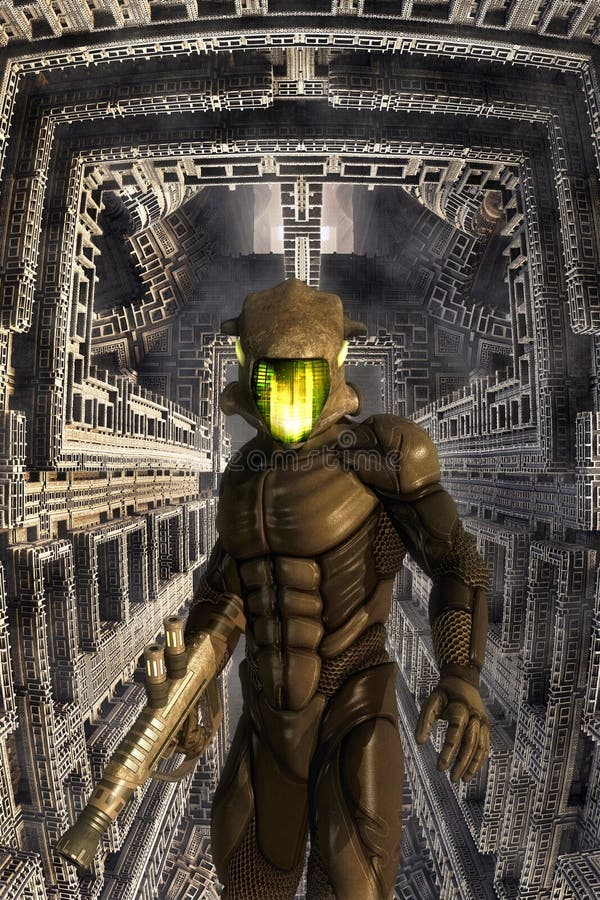 Futuristic Soldier Space Ranger Stock Illustration - Illustration of ...