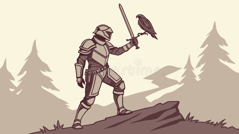A Futuristic Soldier in Powered Armor with a Hawk Perched on His Arm ...