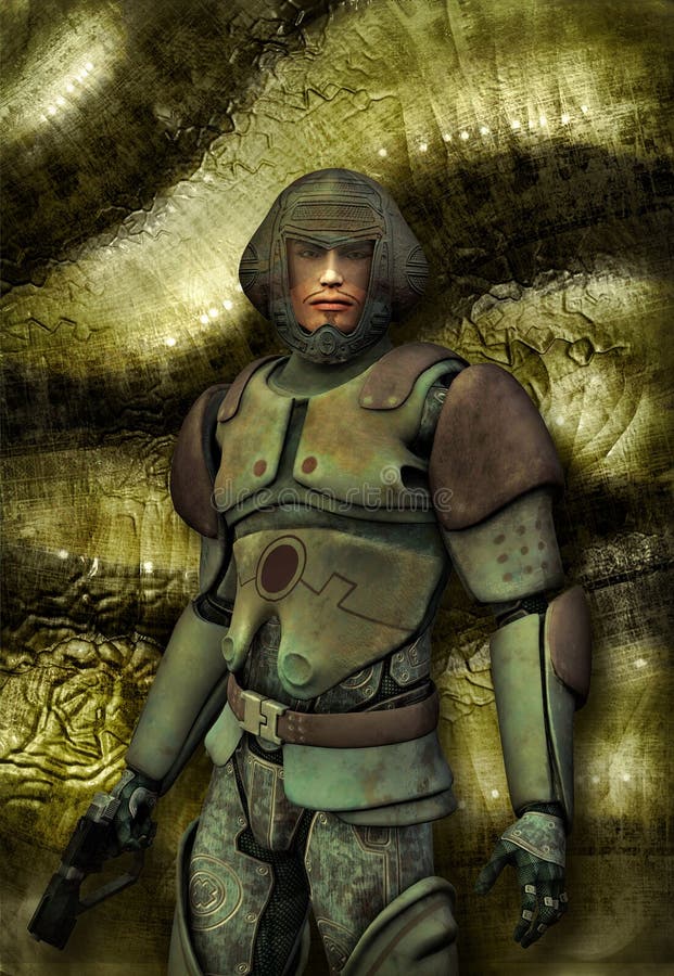 Futuristic Soldier Space Ranger Stock Illustration - Illustration of ...