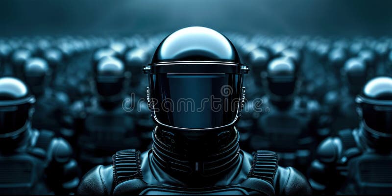 Futuristic Soldiers in High-Tech Armor. Generative Ai Stock ...