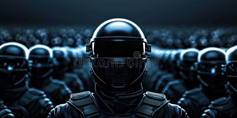Futuristic Soldiers in High-Tech Armor. Generative Ai Stock ...