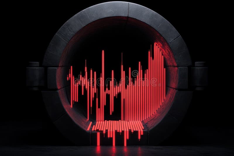 Futuristic Sound Wave Visualization in a Circular Frame with a Dark ...
