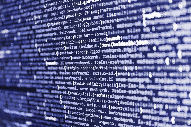 Futuristic Source Code Digital Data Telemetry Motion Graphic Display Screen with User Interface ...