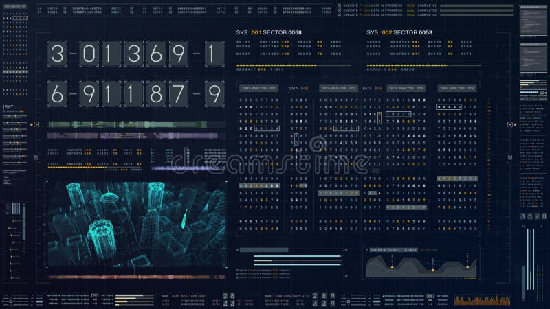 Futuristic Source Code Numbers Stock Photo - Image of head, information: 124985404