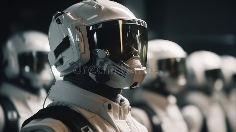 Futuristic Space Army in Space Suits, Cinematic. Generative Ai Stock ...