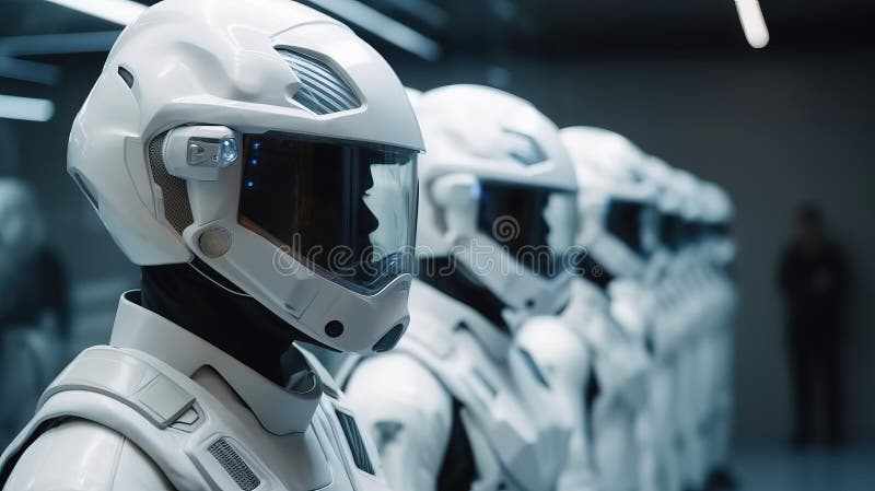 Futuristic Space Army in Space Suits, Cinematic. Generative Ai Stock ...