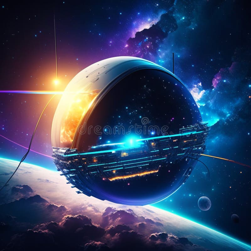 Futuristic Space Background with Planets, Stars and Comets. AI ...