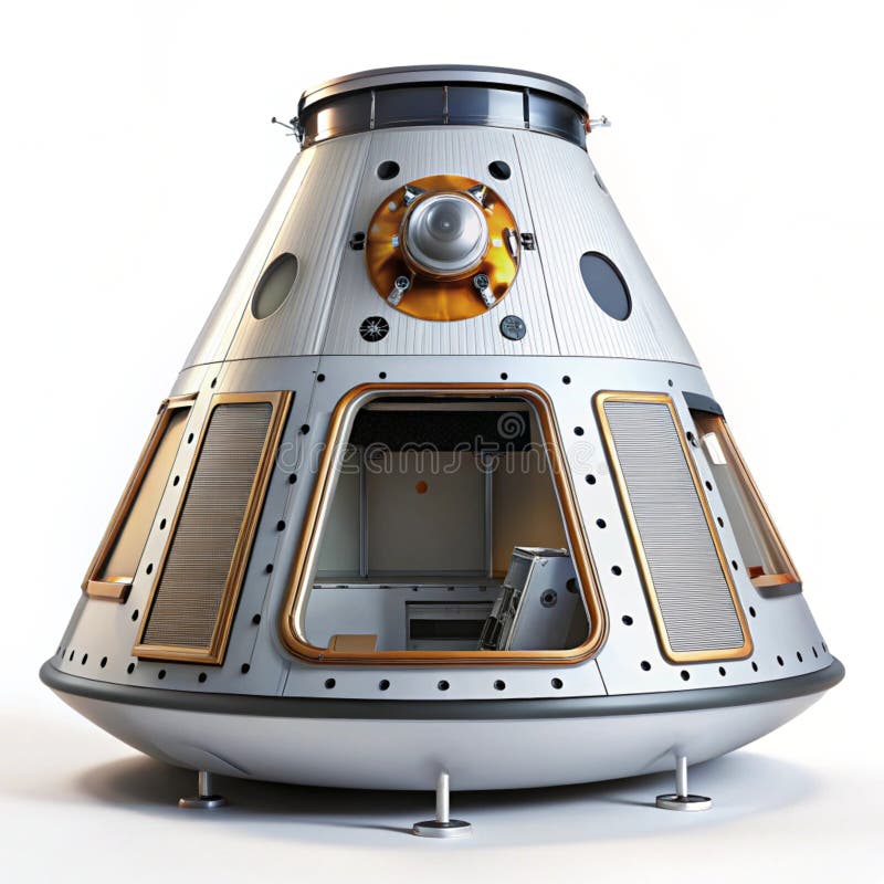 Space Capsule Isolated on White Background Stock Illustration ...