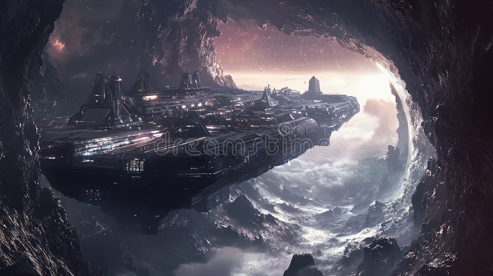 A Futuristic Space Colony Built Inside a Massive Asteroid, with Sleek ...