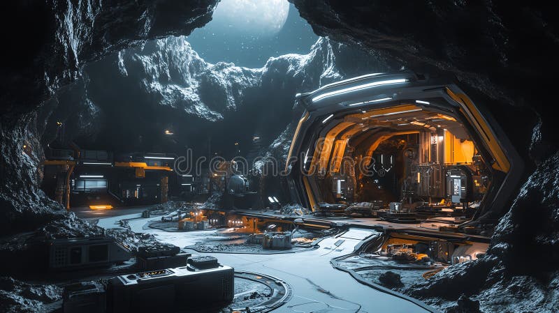 A Futuristic Space Colony Built Inside a Massive Asteroid, with Sleek ...