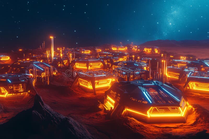 A Futuristic Space Colony with Massive Hexagonal Habitat Modules ...