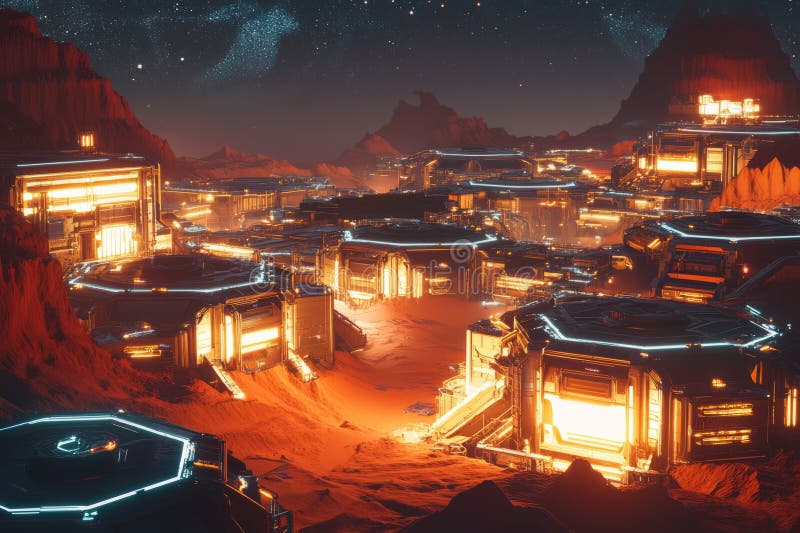 A Futuristic Space Colony with Massive Hexagonal Habitat Modules ...