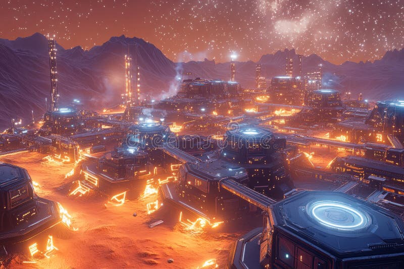 A Futuristic Space Colony with Massive Hexagonal Habitat Modules ...