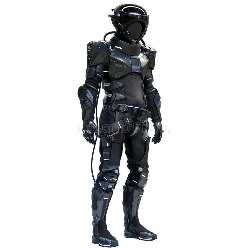 Space Explorer Wearing Advanced Protective Suit Standing on White ...