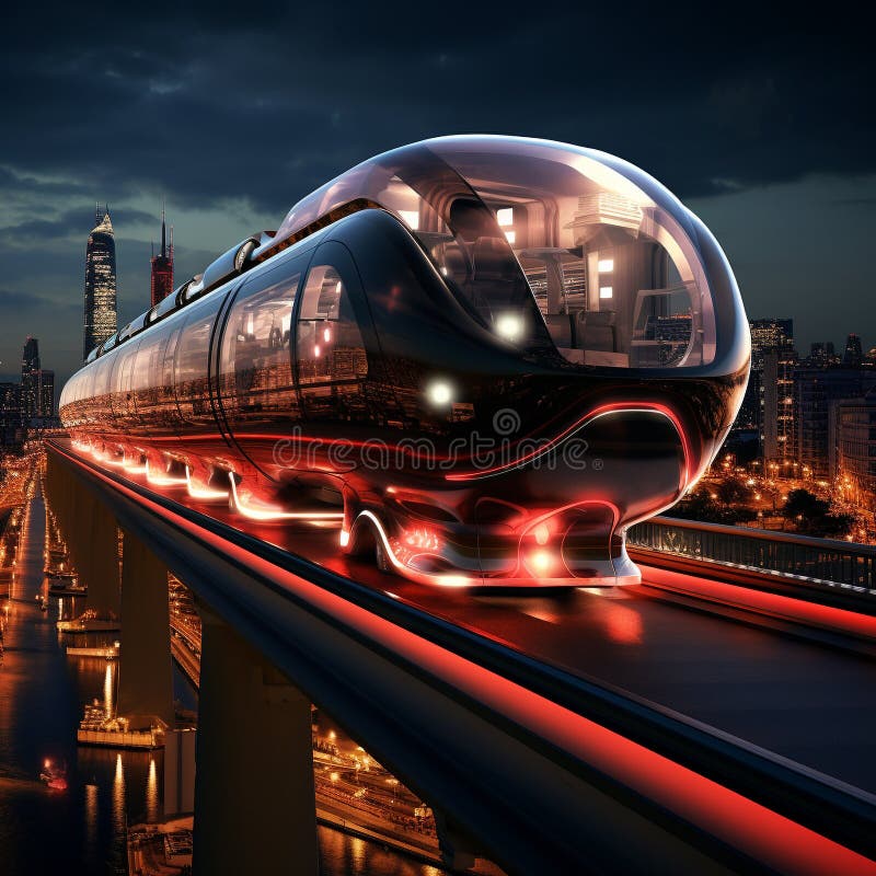 Futuristic Space Express Metro Generative AI Stock Illustration ...