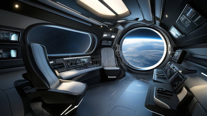 Futuristic Space Habitat with a Stunning View of Earth during Sunset ...