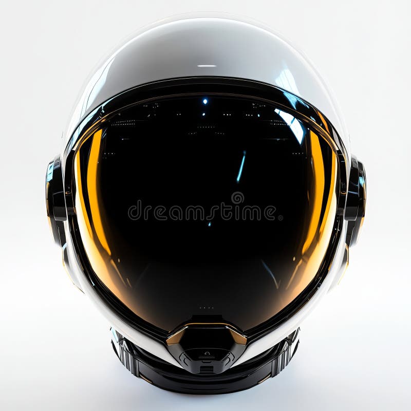 Futuristic Space Helmet with Reflective Visor and Sleek Design in a ...