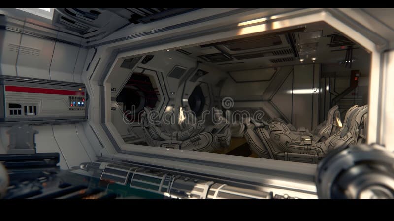 Futuristic Clean Space Interior Design Generative AI Stock Illustration ...
