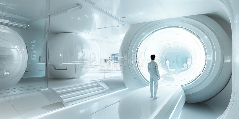Futuristic Space Lab, High-Tech Modern Design, Innovation and Advanced ...