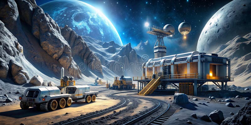 Futuristic Space Mining Operation AI-Generated Content Stock Photo - Image of space, wallpaper ...
