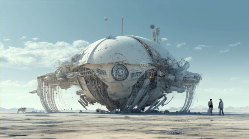 Futuristic Space Outpost in Desolate Stock Illustration - Illustration ...
