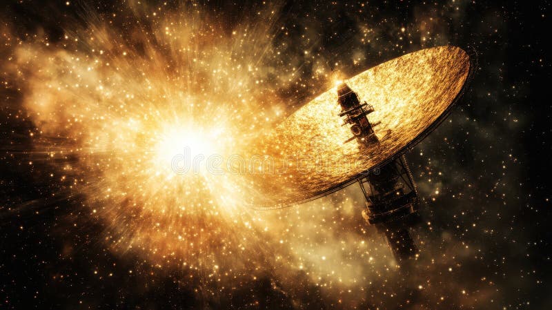 Futuristic Space Probe Exploring Deep Space Nebula Explosion Stock ...