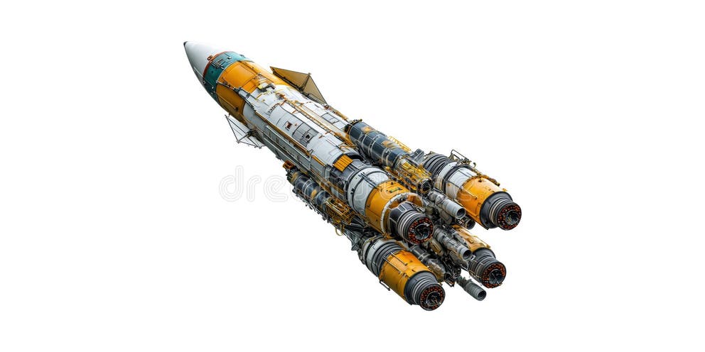 Futuristic Space Rocket with Multiple Engines. Advanced Aerospace ...