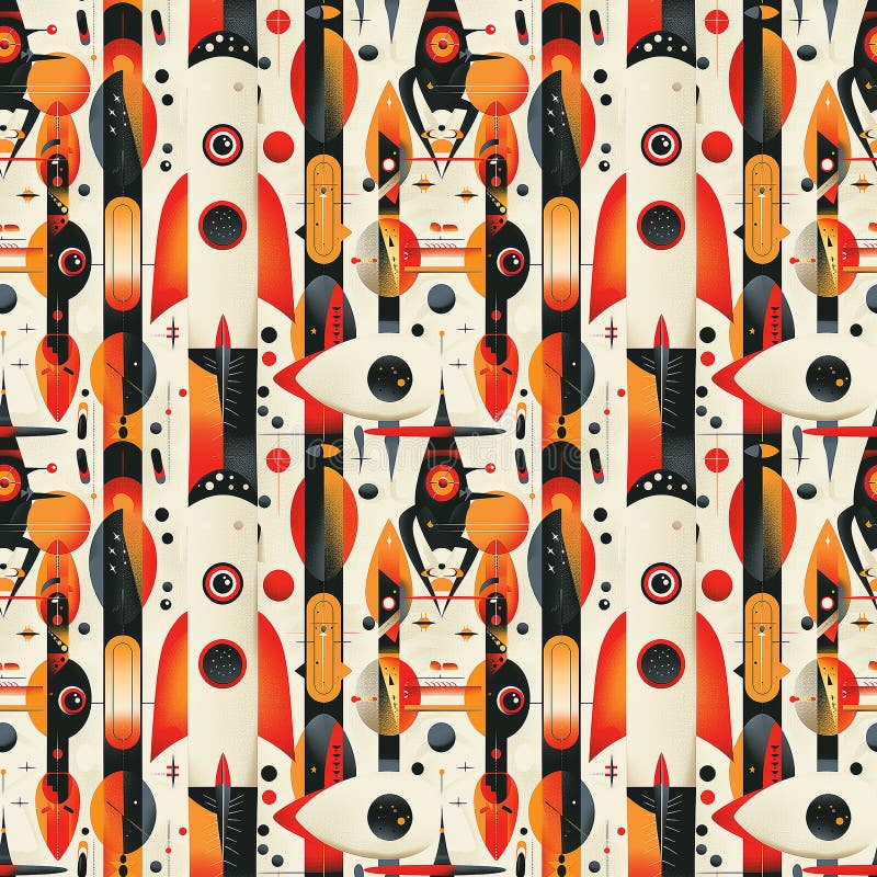 A Futuristic Space Scene with Rockets, Planets, and Friendly Aliens ...