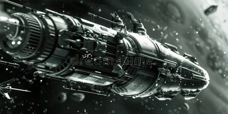 A Futuristic Space Ship Floating in the Air. Suitable for Sci-fi ...