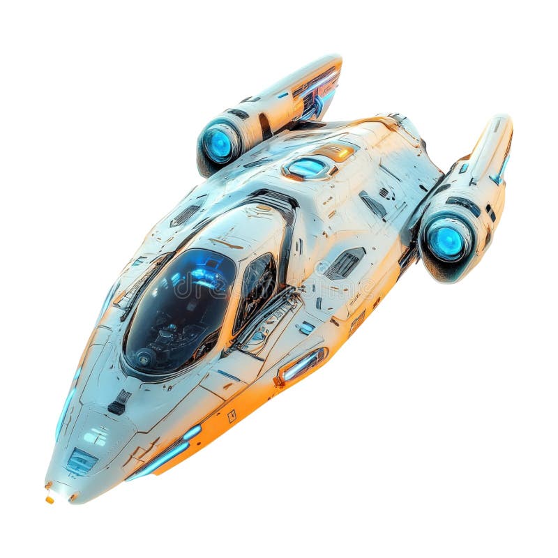 Futuristic Space Ship on Transparent Background - Ai Generated Stock ...