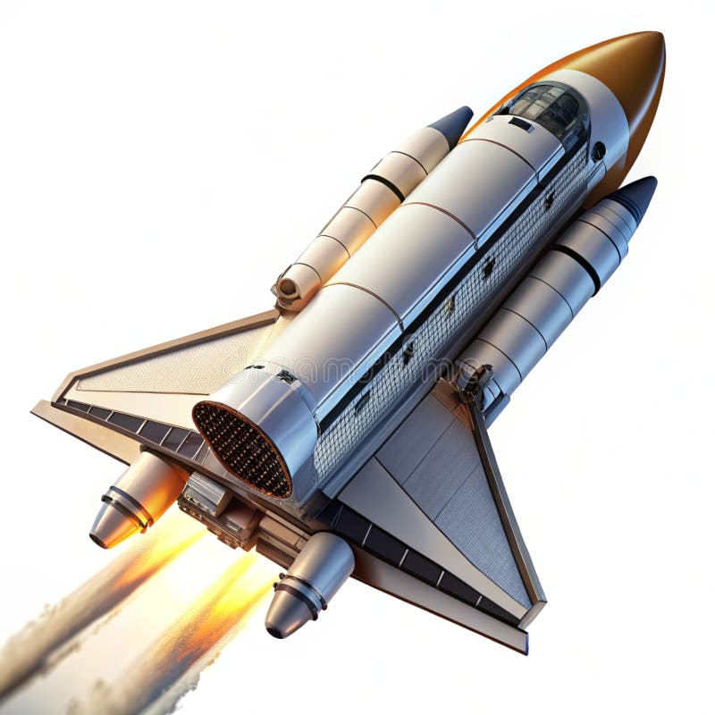 Futuristic Space Shuttle for Interplanetary Travel Stock Illustration ...
