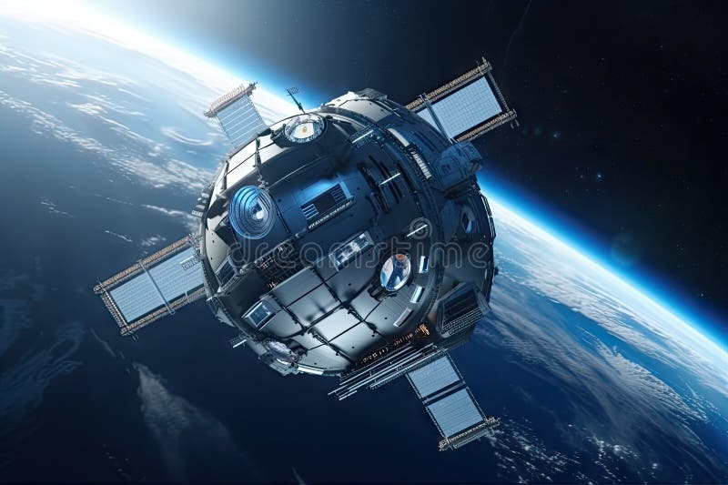 Futuristic Space Station, with Advanced Technology and Sleek Design ...