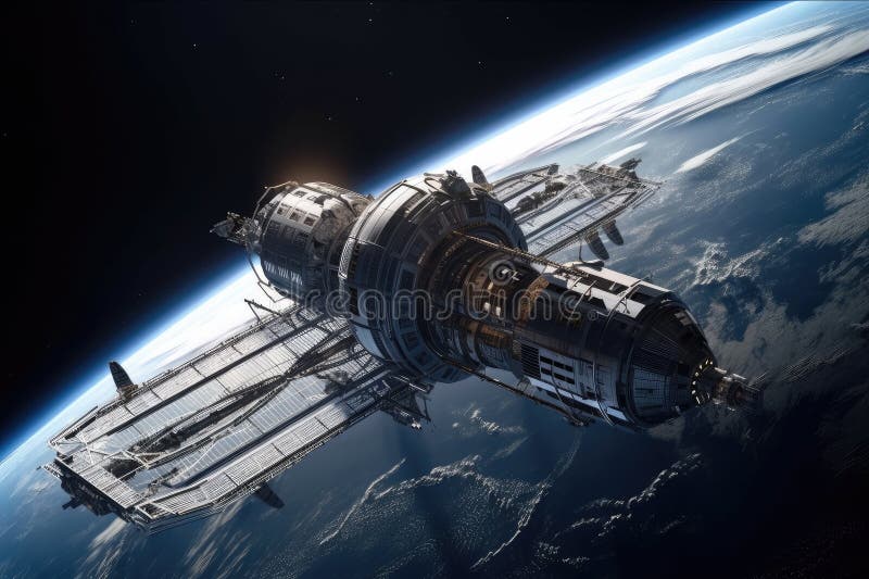Futuristic Space Station, with Advanced Technology and Sleek Design ...