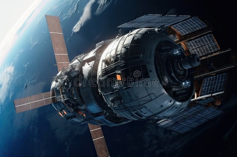 Futuristic Space Station, with Advanced Technology and Sleek Design ...