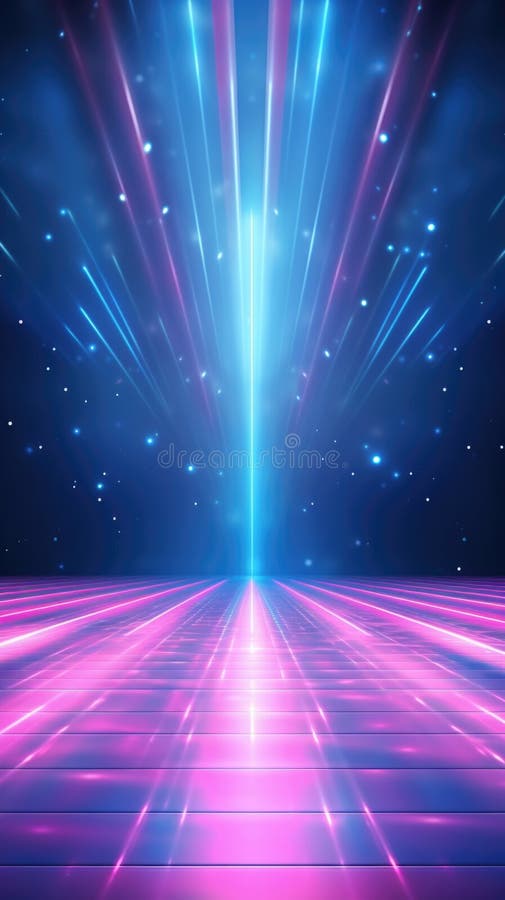 A Futuristic Space Station with Bright Lights Stock Illustration ...