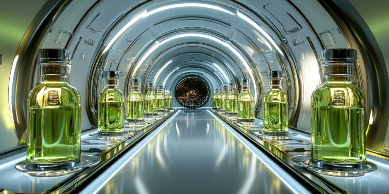 Futuristic Space Station Interior, Sleek Design, High-Tech Minimalism ...