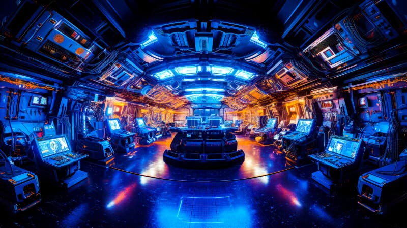 Futuristic Space Station with Lot of Computers and Other Things in it ...