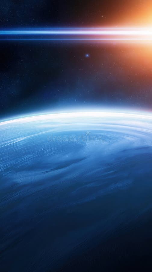 Futuristic Space Station Orbiting a Distant Planet, Advanced Technology ...