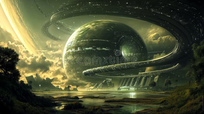 Futuristic Space Station with Solar Arrays Cutting-edge, Solar-p Stock ...