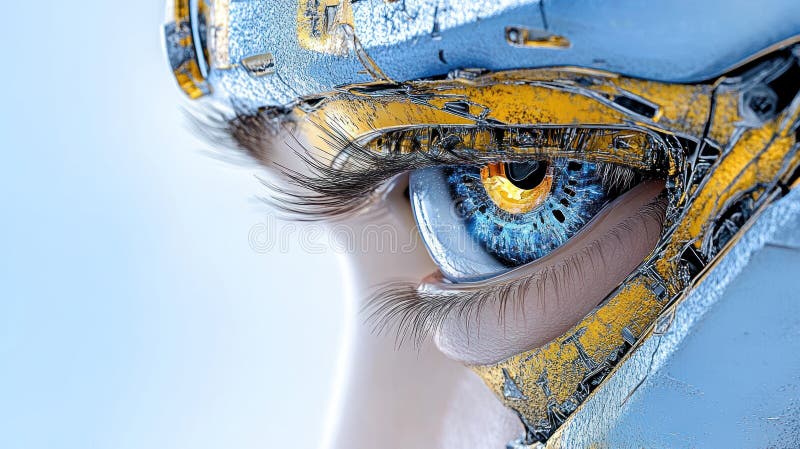 Futuristic Space Travel Robot Assistant: High-Tech Cyborg Android with ...