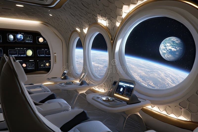 Luxury Spacecraft Interior stock illustration. Illustration of ...