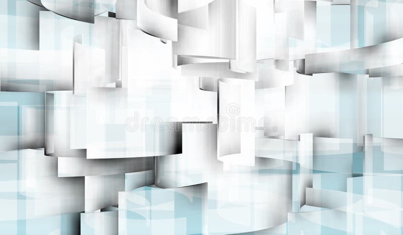 Futuristic Space of Architecture with Structure of Waves Stock ...