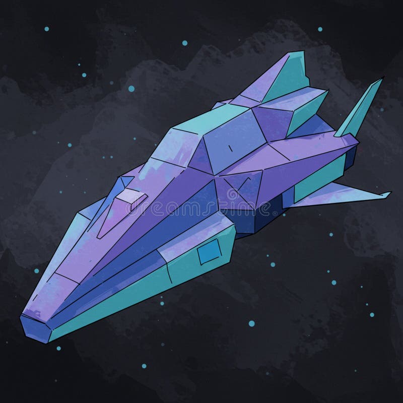 Futuristic Spacecraft with Angular, Geometric Design Featuring Sharp ...