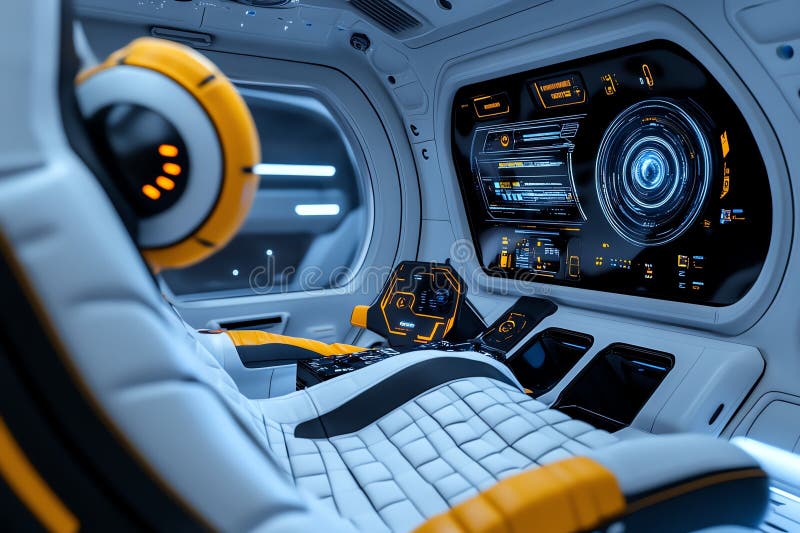 Futuristic Spacecraft Cockpit with Advanced Technology and Sleek Design ...