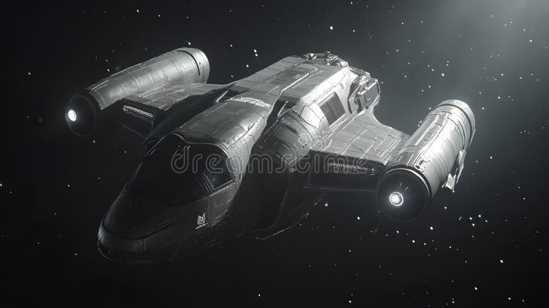 Futuristic Spacecraft in Deep Space Stock Illustration - Illustration ...