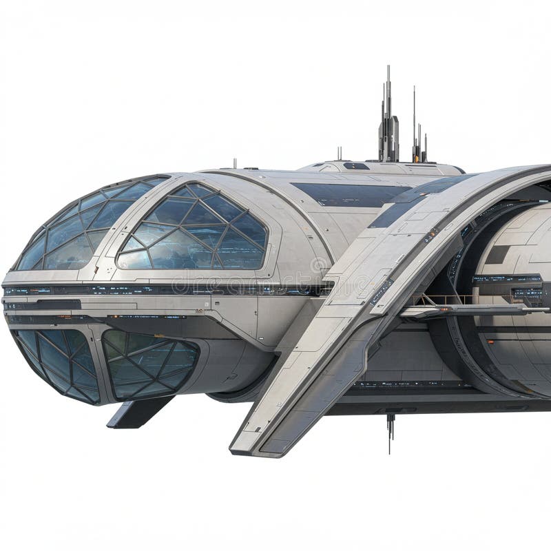 Futuristic Spacecraft Design Featuring a Sleek, Metallic Structure with ...