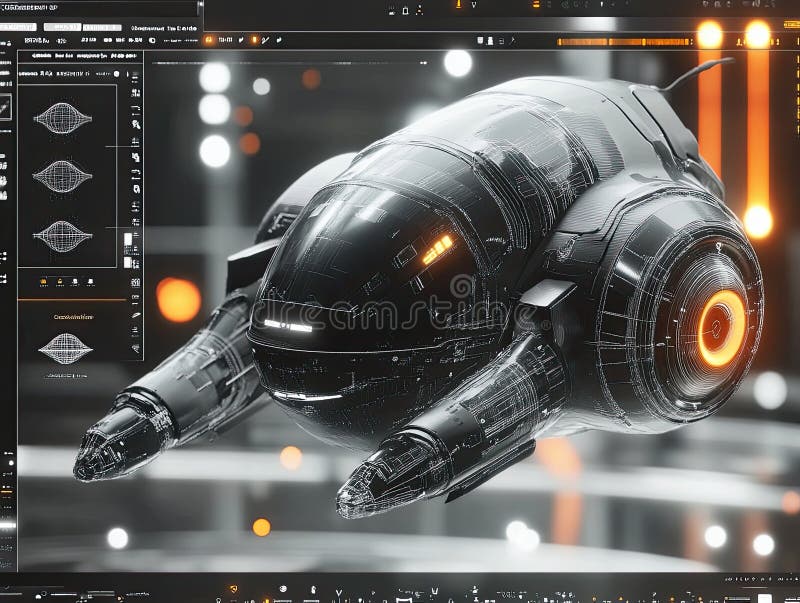 Futuristic Spacecraft Design Showcased in a High-tech Environment with ...