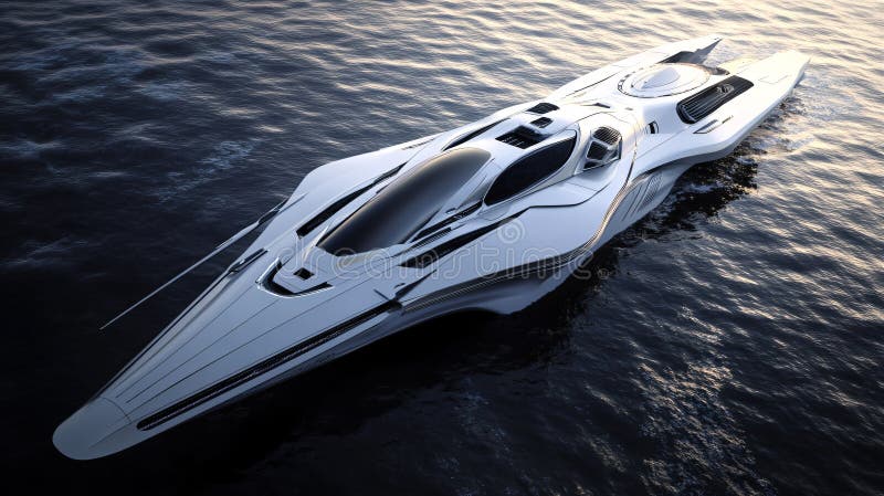 Futuristic Spacecraft Design: Sleek Line Art Concept for Sci-Fi Themes ...