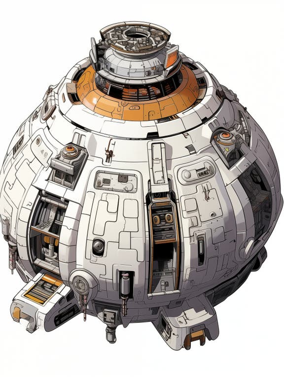 Futuristic Spacecraft Design with Spherical Shape Stock Illustration ...