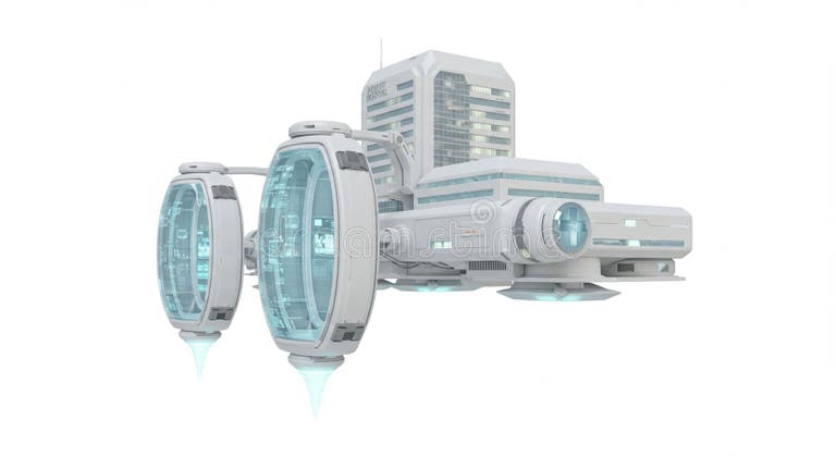 Futuristic Spacecraft Featuring a Streamlined Design with Two Large ...